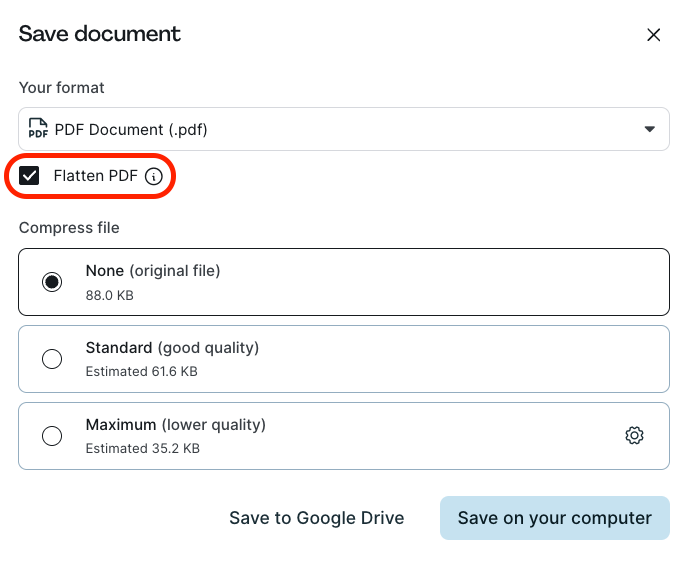 How do I flatten my PDF?